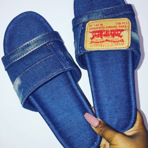 Levi's | Shoes | Blue Jean And Custom Slides | Poshmark